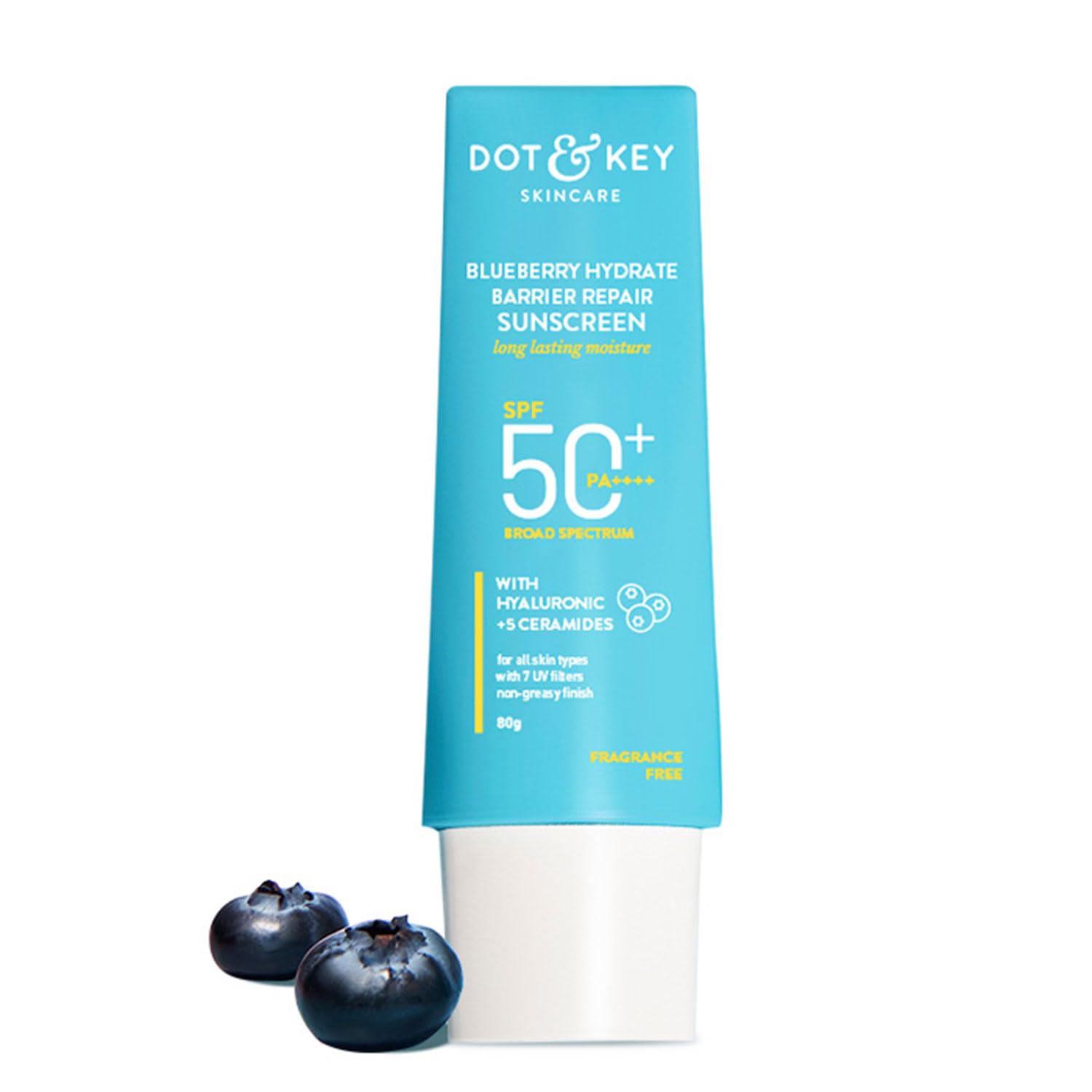 Dot & Key Blueberry Hydrate Barrier Repair Sunscreen SPF 50+, PA ...