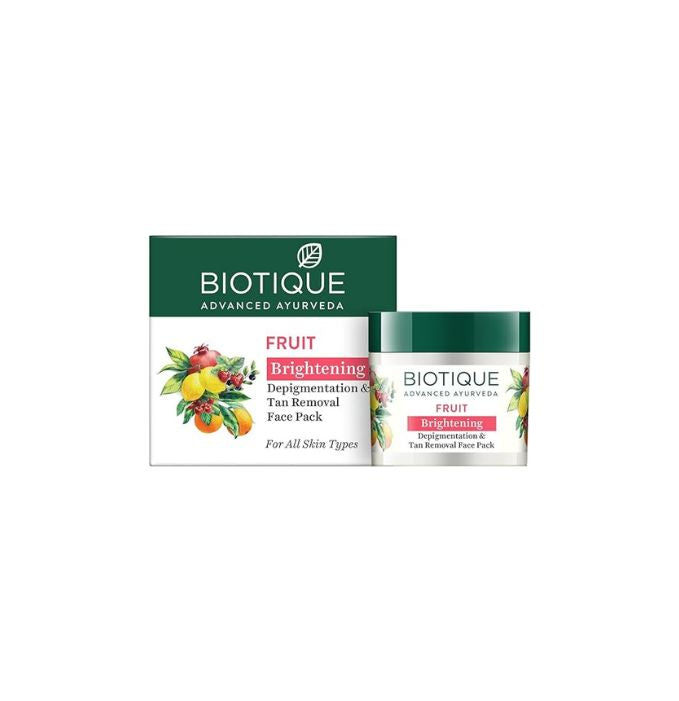 Biotique Bio Fruit Whitening And Depigmentation & Tan Removal Face Pac ...